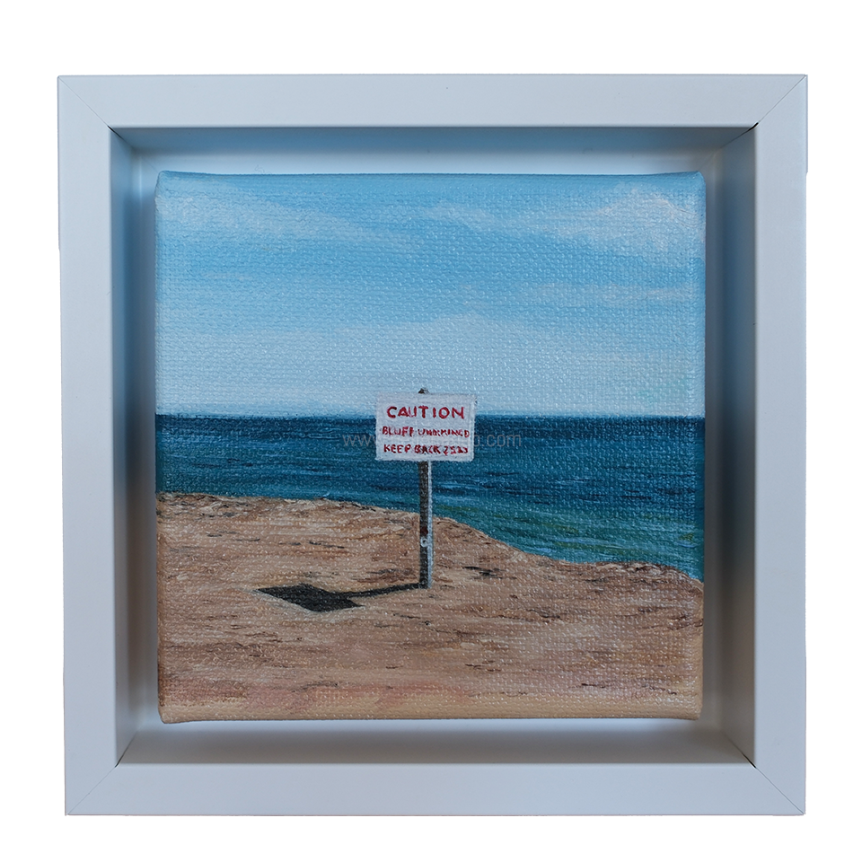 Mini #31 – Original 4x4 East End Bluff Sign Coastal Painting, Framed ...